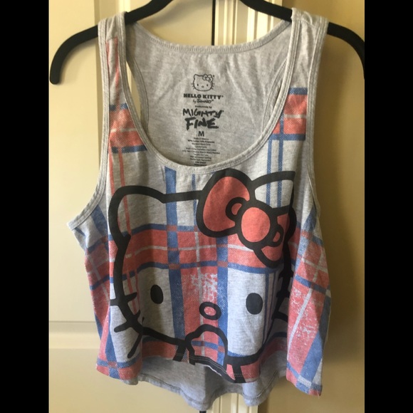 Hello Kitty | Tops | Hello Kitty Cropped Tank Top Graphic On Front ...